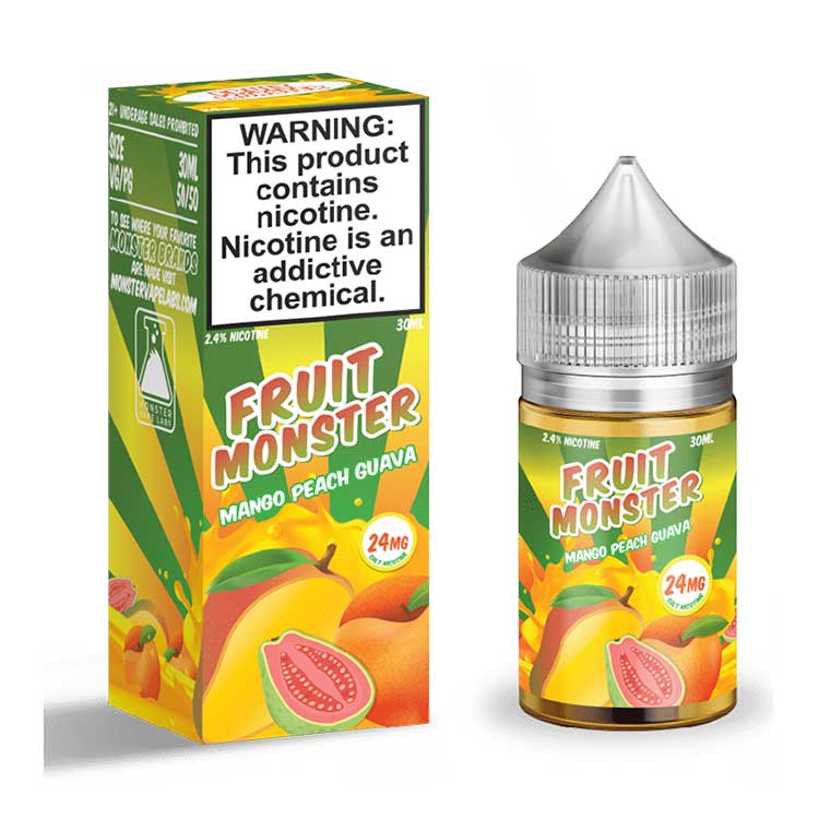 Frozen Fruit Monster Mango Peach Guava Ice Salt 30ml by jam Monster ...